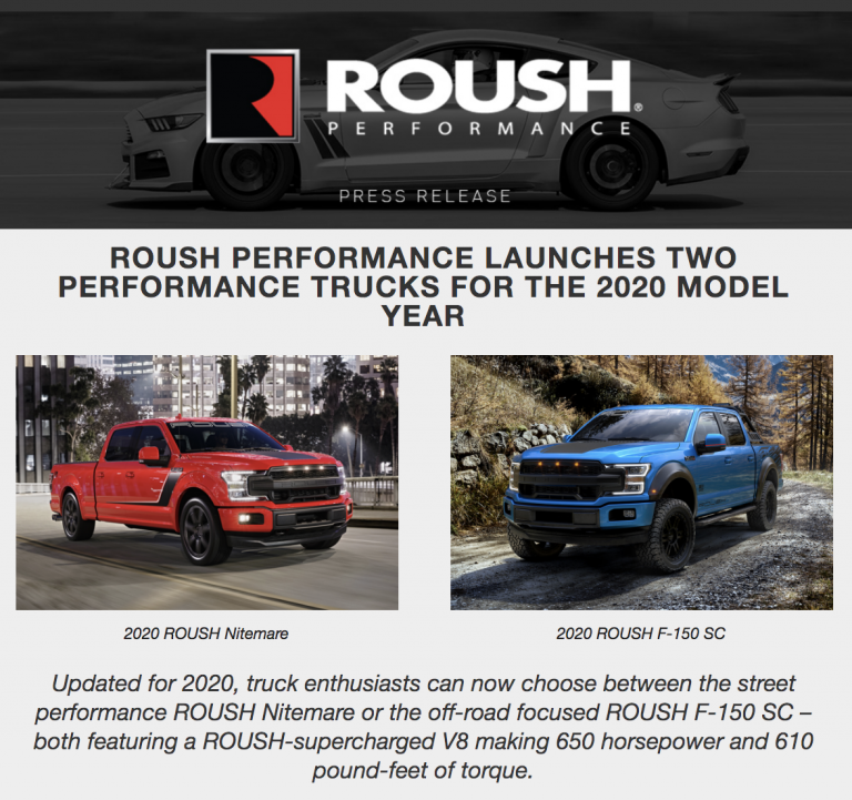 ROUSH PERFORMANCE LAUNCHES PERFORMANCE TRUCKS