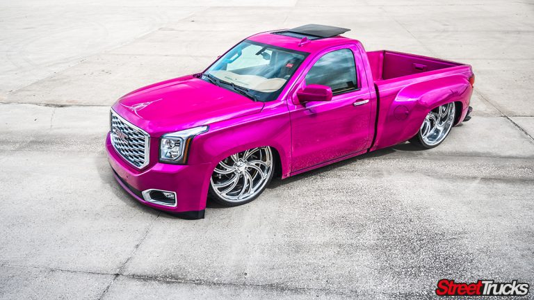 2014 GMC Sierra with Air-ride suspension and 28-inch wheels!