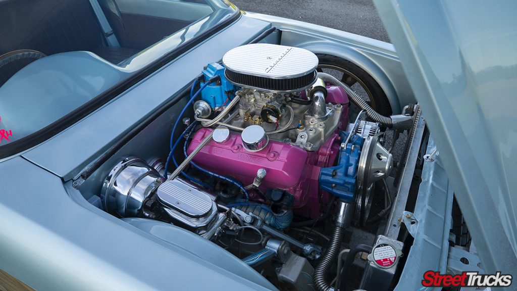 1973 Chevy LUV bodydropped on air with an S10 engine and bumpers!