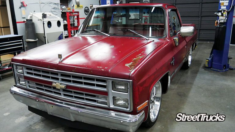 Slammed OBS dually with custom painted flames - Street Trucks