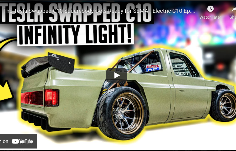 The Tesla Swapped C10 Squarebody Gets Ready for SEMA - Electric C10 Ep ...