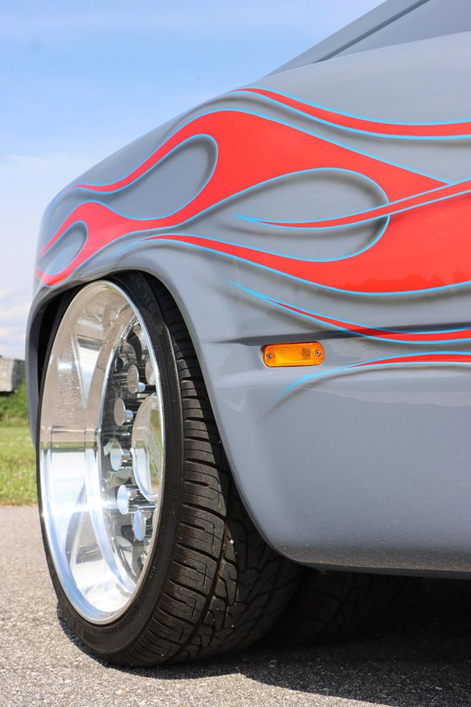 Slammed OBS dually with custom painted flames - Street Trucks